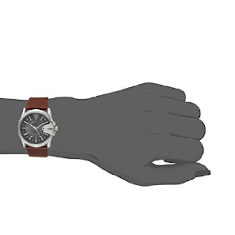 Diesel Men's DZ1206 Master Chief Stainless Steel Brown Leather Watch ...