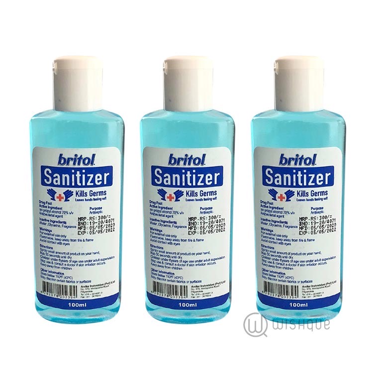 Britol Hand Sanitizer 100ml Pack Of 3 - Wishque | Sri Lanka's Premium ...