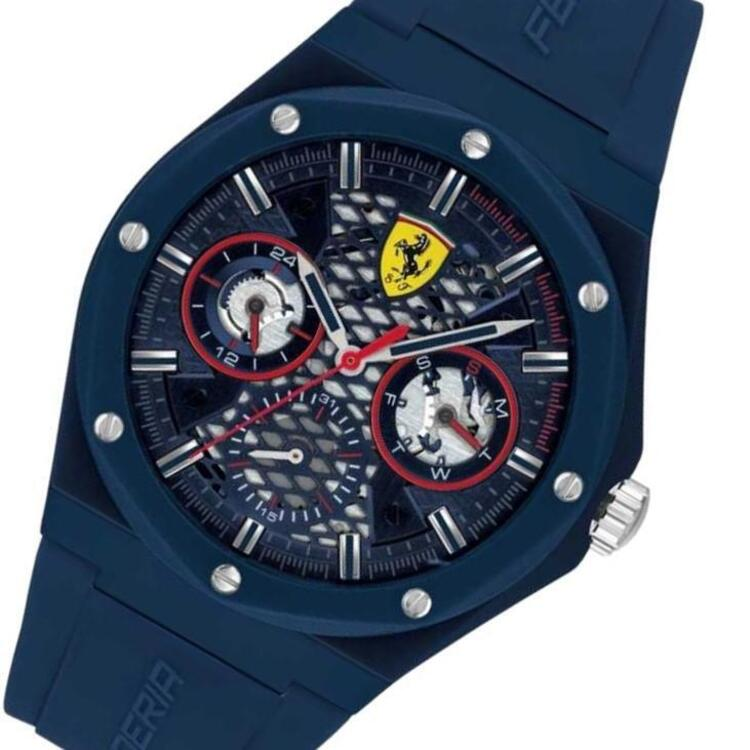 Scuderia Ferrari Aspire Blue Silicone Men's Multi-function Watch 830788 ...